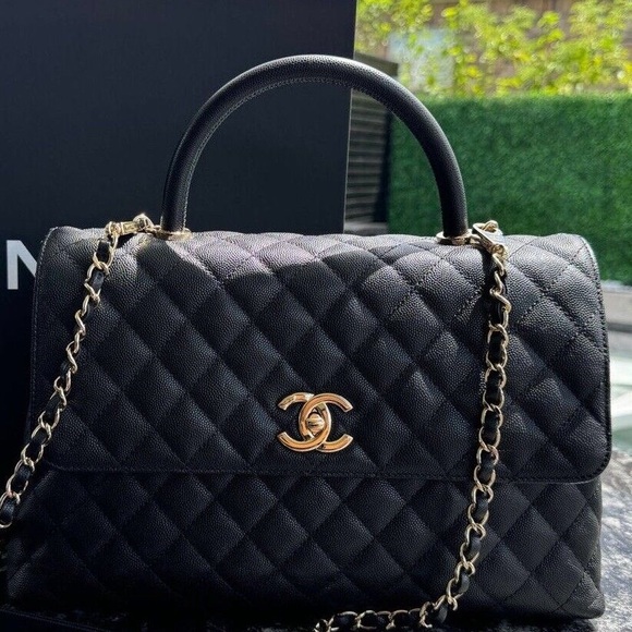 CHANEL | Bags | Chanel Maxi Flap Bag With Top Handle Black | Poshmark